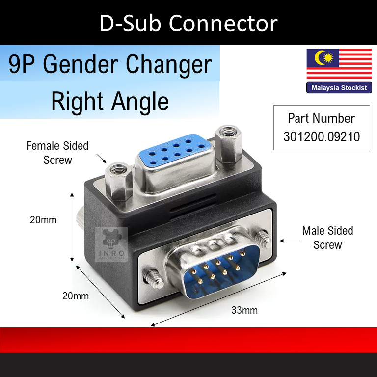 [DB9] Right Angle D-sub Gender Changer Serial RS232 9pin 15P 25P ...