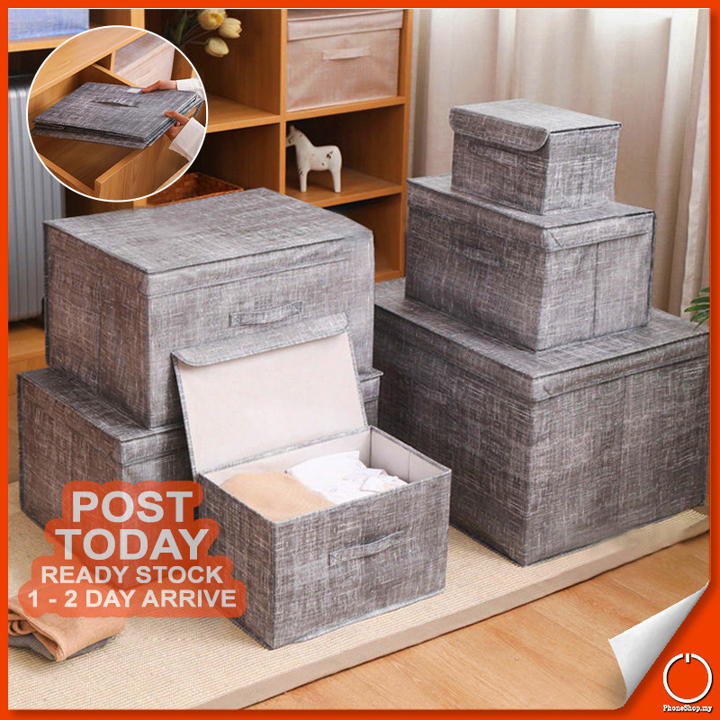 𝐋𝐎𝐍𝐆 𝐋𝐀𝐒𝐓𝐈𝐍𝐆 Foldable Non Woven Fabric Storage Box Linen Cloth Toy ...