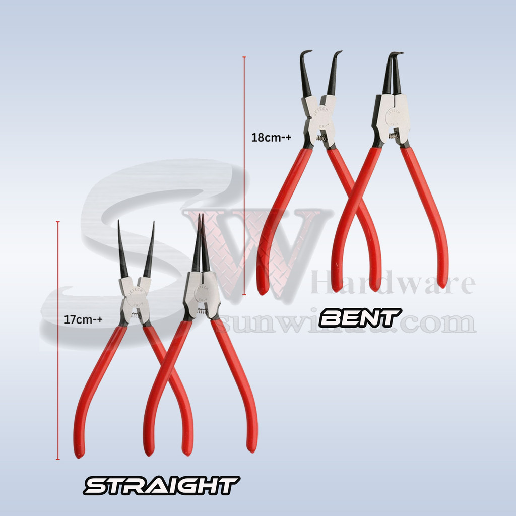 SW HARDWARE External / Internal 7" Circlip Pliers Bent nose / Straight ...
