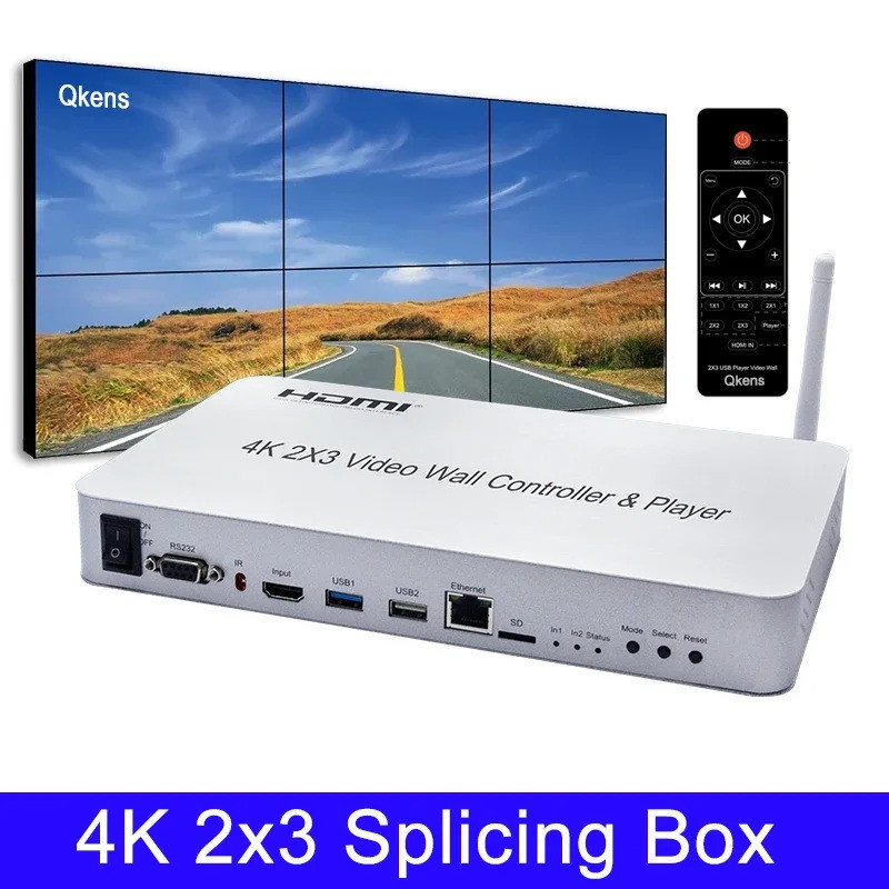 4K 1080P 2x3 Splicer 2x2 Splicing Screen TV Wall Processor HDMI USB ...