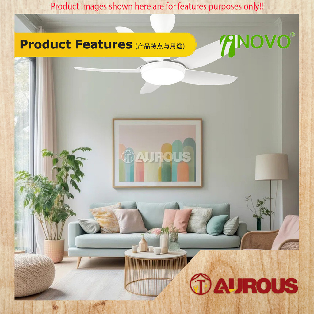 REGAIR INOVO A1 LED/A1 LED BABY 40''/56'' CEILING FAN 5 BLADES WITH DC ...