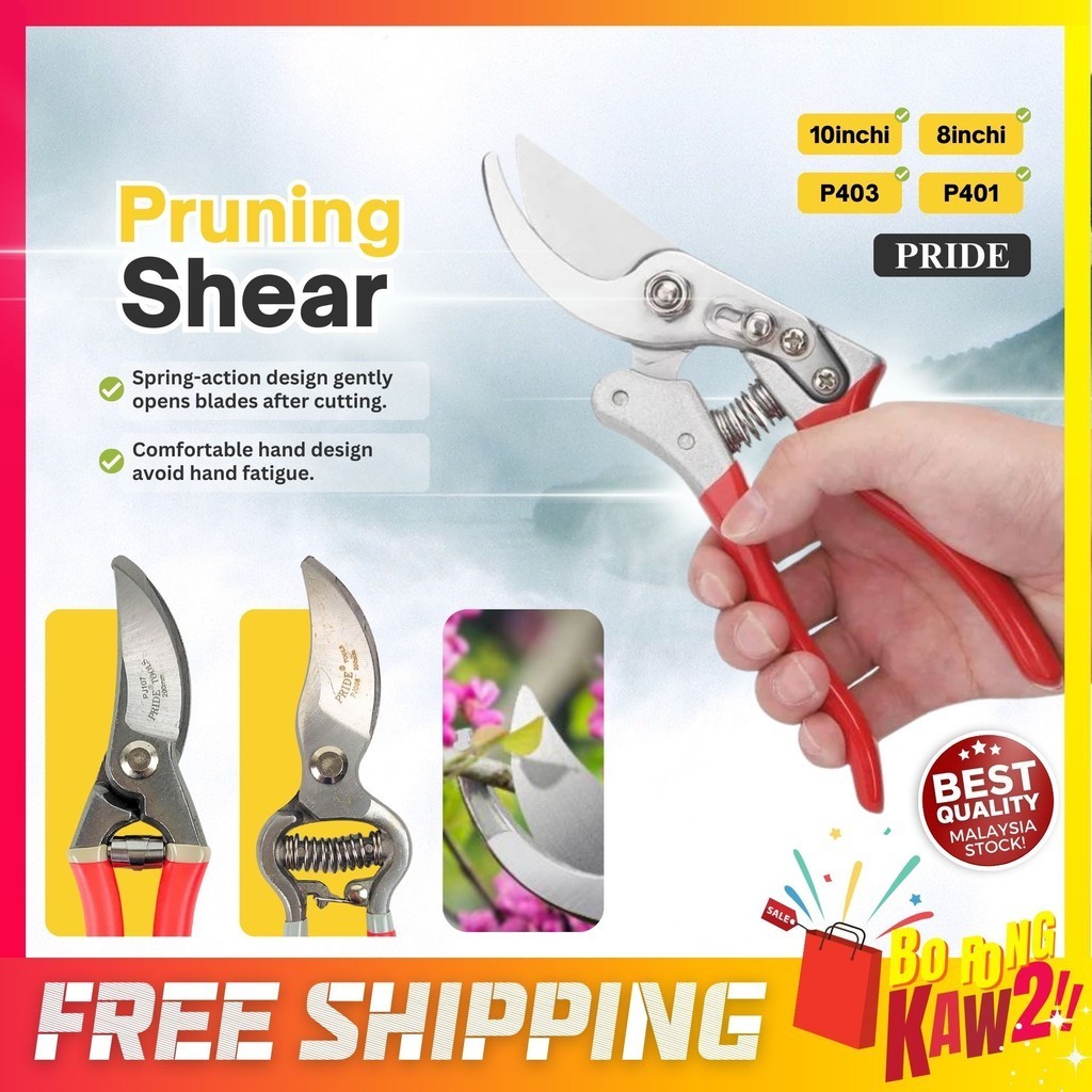 Professional 8" 10" Pruning Shears Fruit Tree Flower Effortless Cutting ...