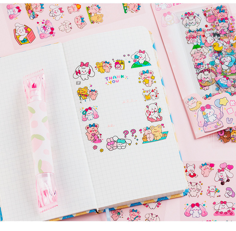 Idako pet Planet Series 10 Sheets Cuckoo Card Handbook Stickers Cute ...