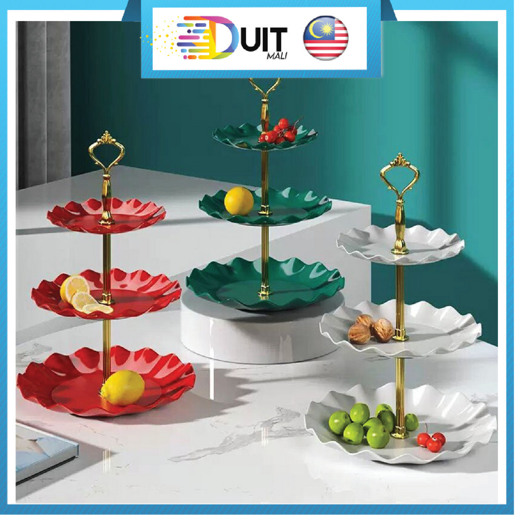DM 3 Layer High Tea Stand Cake Dessert Cupcake Cookies Fruit Candy ...