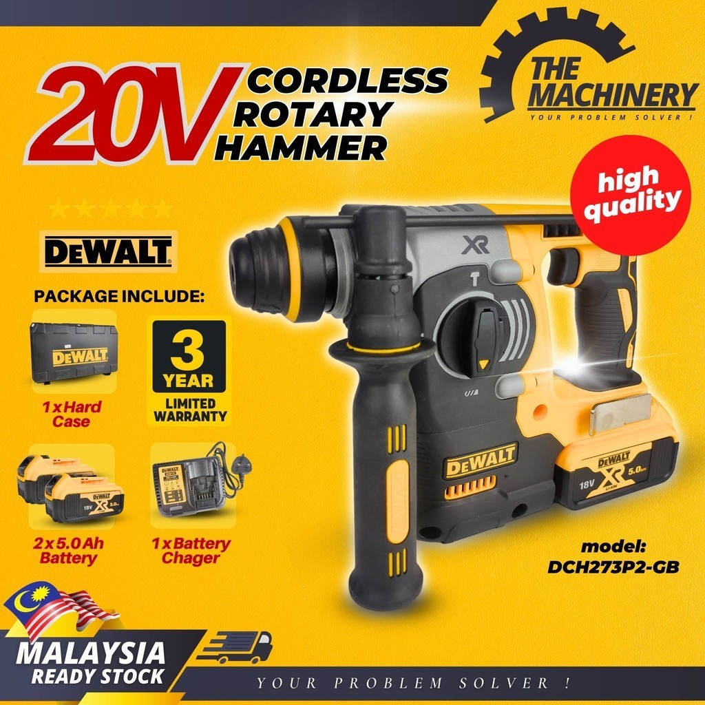 DEWALT DCH273P2-GB 20V Cordless Rotary Hammer Brushless Cordless SDS ...