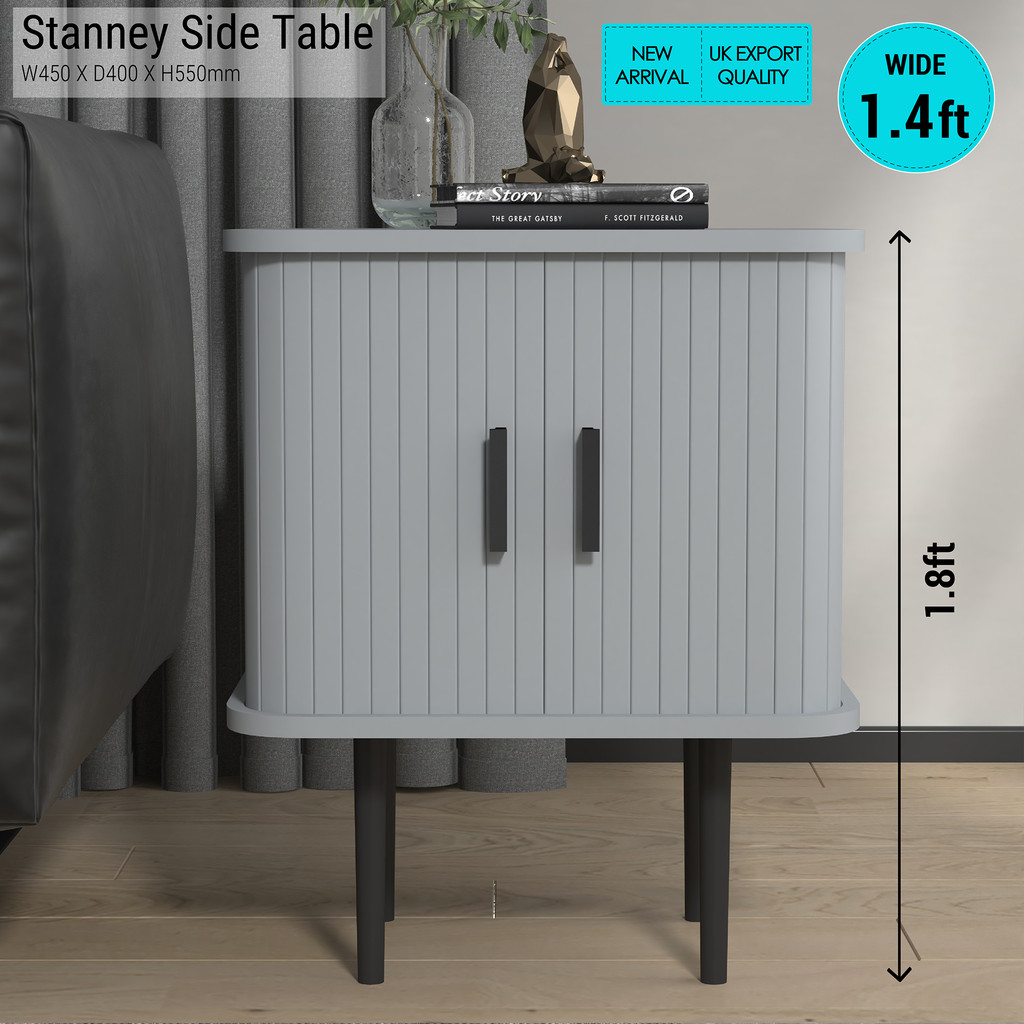 Synergy House Stanney Sliding Door Side Table | Night stand | Muji ...