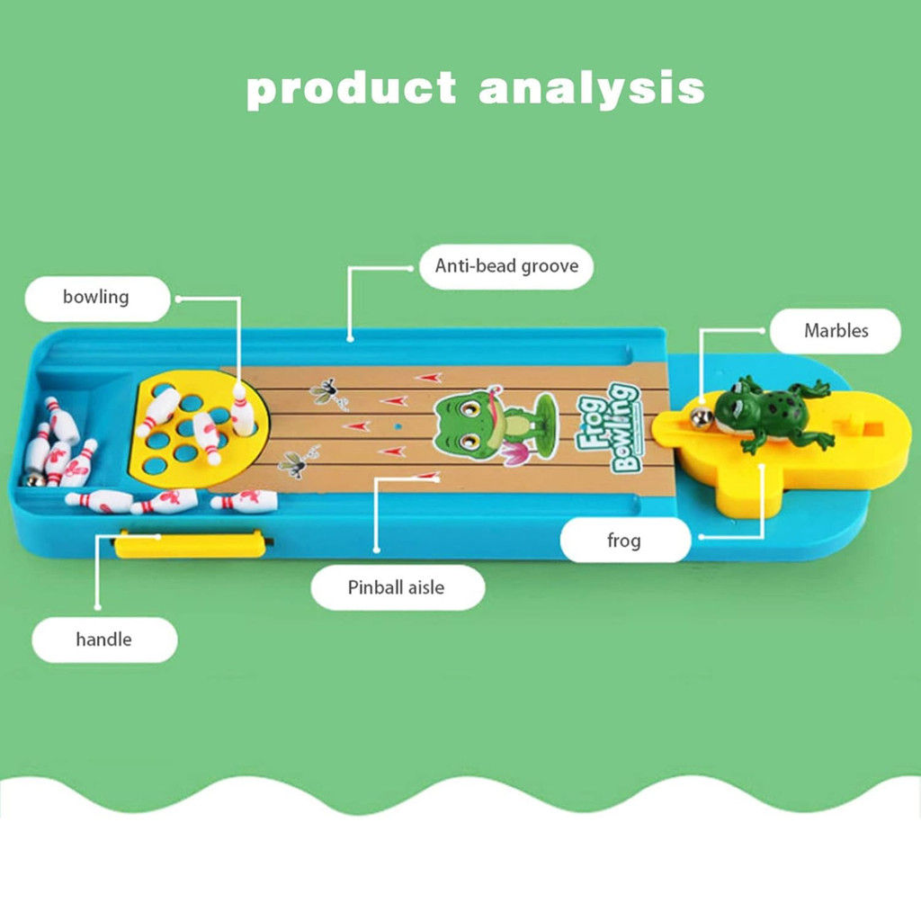 BH Kids Frog Bowling Toy Mini Board Game Ball Shooting Interactive Play ...