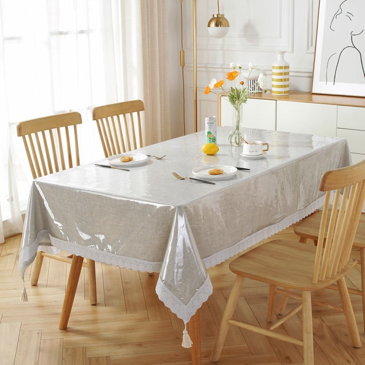 [LLMA] Lace Clear Tablecloth Transparency PVC Table Cloth Waterproof ...