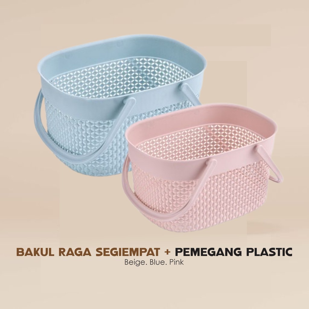 {BSU} Bakul Raga Segiempat + Pemegang Plastic Ratan Basket Square Hard ...