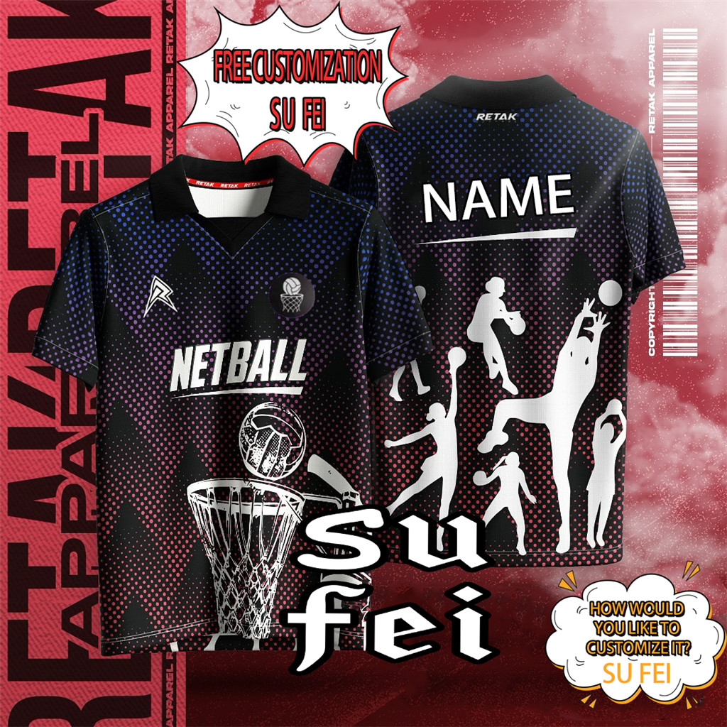 【Free customized name & number & logo】2024 Sufei NETBALL Team jersey ...