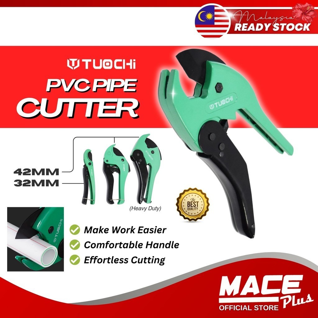 Heavy Duty 32mm 42mm TUOCHI Tools PVC Pipe Cutter Hose Pipe Conduit ...