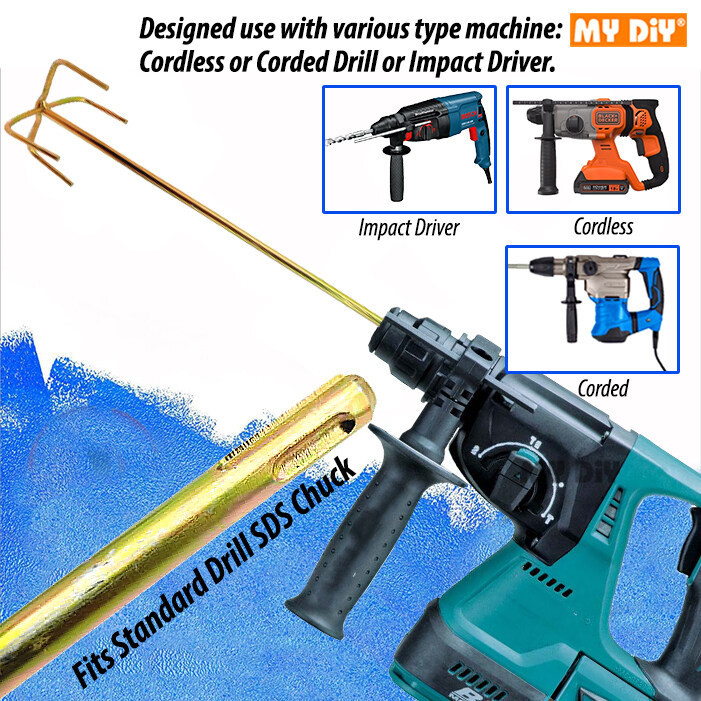 MYDIYHOMEDEPOT - 24inch SDS Heavy Duty Paint Mixer Rod Bar Cement ...