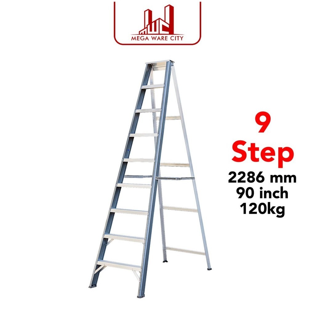 MWC 9 Step Single Sided Ladder Heavy Duty Aluminum Single Side Tangga Aluminium 9 Steps Tangga 9 ...