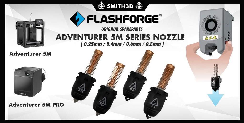 FLASHFORGE Adventurer 5M | 5M Pro Nozzle Assembly, Adventurer 5M Spare Parts Nozzle Assembly ...