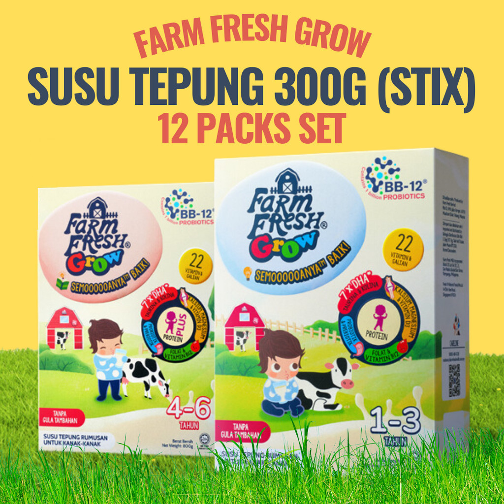 Farm Fresh Grow Susu Tepung Milk Powder 300G X 12 PACKS SET BORONG | Shopee Malaysia