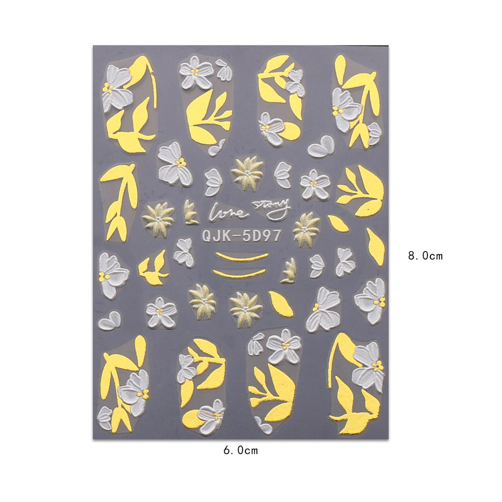 HAMA NAIL 5D Embossed Nail Art Sticker Wholesale Spring Small Flower ...