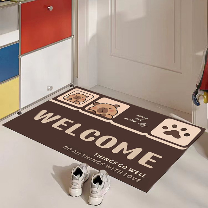 Cute Capybara Floor Mat Living Room Carpet Bathroom Entrance Anti-slip ...