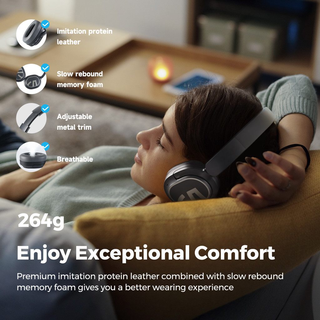 SoundPEATS A8 Bluetooth 5.3 Hybrid Active Noise Cancelling Wireless ...