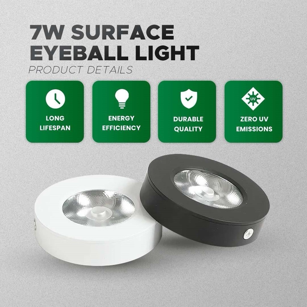 7W SURFACE LED EYEBALL LIGHT 240V 3C SURFACE MOUNTED CEILING LED ...