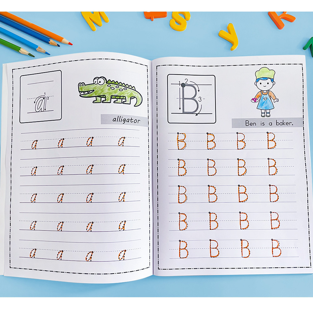 52Pages Trace Letters Alphabet Copybook for Kids Baby Preschool 26 ...