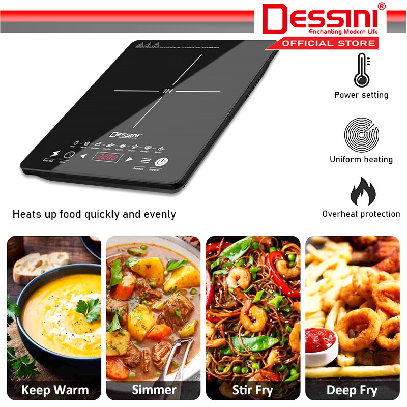 DESSINI ITALY Electromagnetic Induction Hob Cooker Touch Control ...