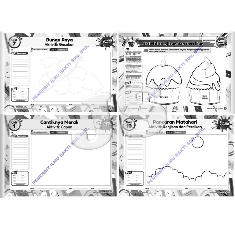 MODUL AKTIVITI KUASAI PBD PENDIDIKAN SENI VISUAL TAHUN 1 2 3 4 5 6 (A3 ...