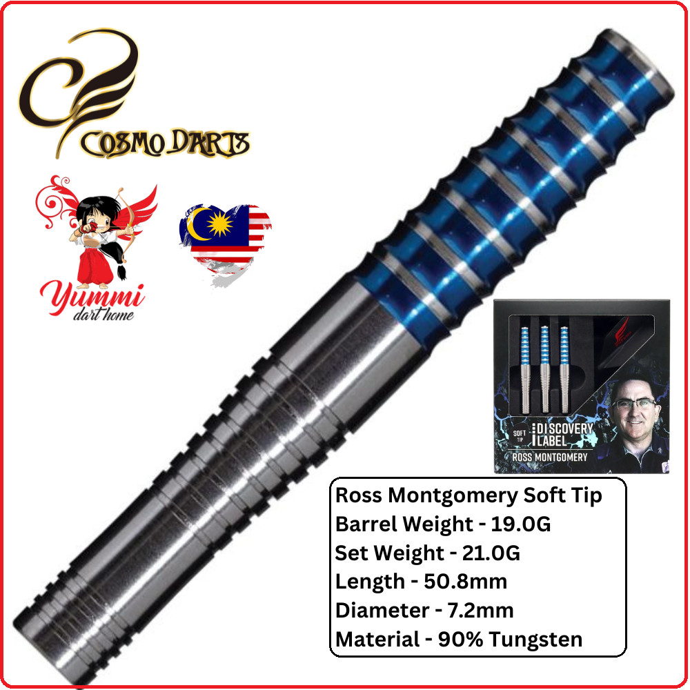 Cosmo Dart Soft Tip Discovery Label - Ross Montgomerry 19G (Bareel Weight) | Shopee Malaysia