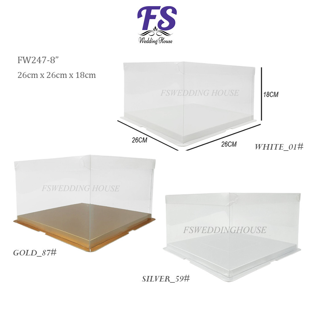 1 SET - PREMIUM CAKE BOX/Gift Box/Transparent Box/Doorgift Box/Kotak ...