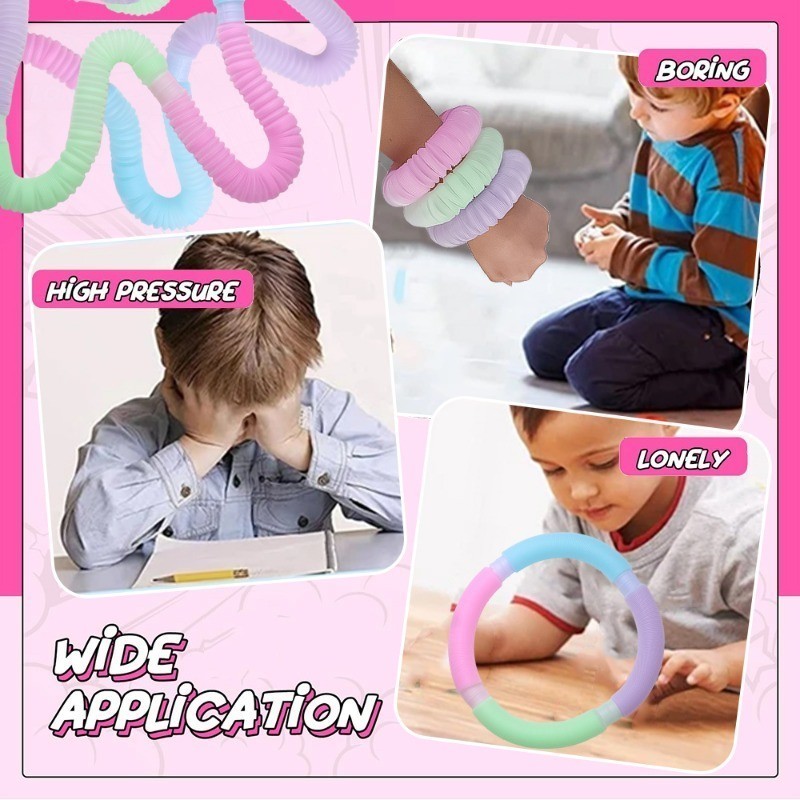 Colorful Luminous Pop Tubes - Stress Relieve Telescopic Tube - Funny ...