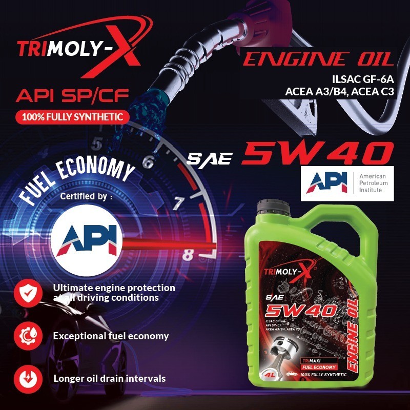 TRIMOLY-X TRIMOLYX 5W40 FULLY SYNTHETIC ENGINE OIL SP/CF 4L Car ...