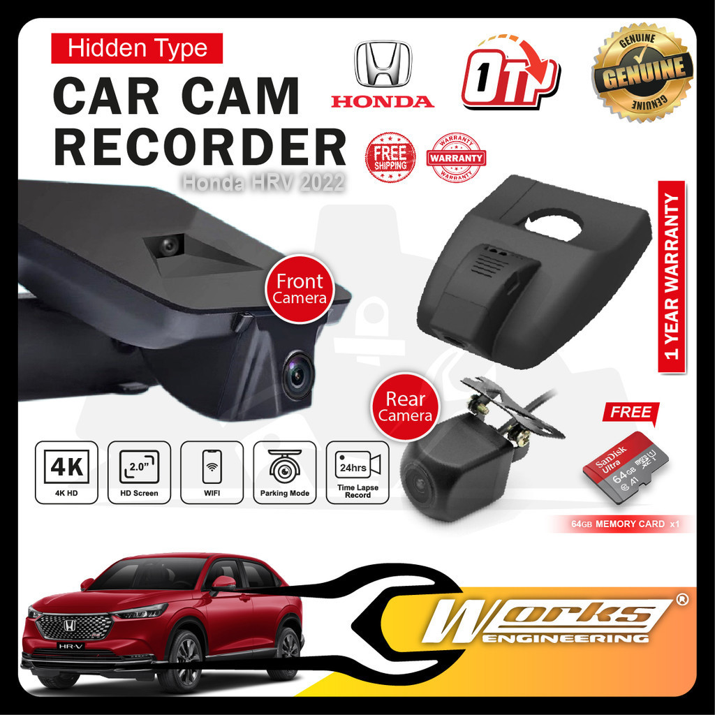 OTP Japan 4K 1960P HD HONDA HRV 2022 Front Back WiFi Hidden Type Car ...