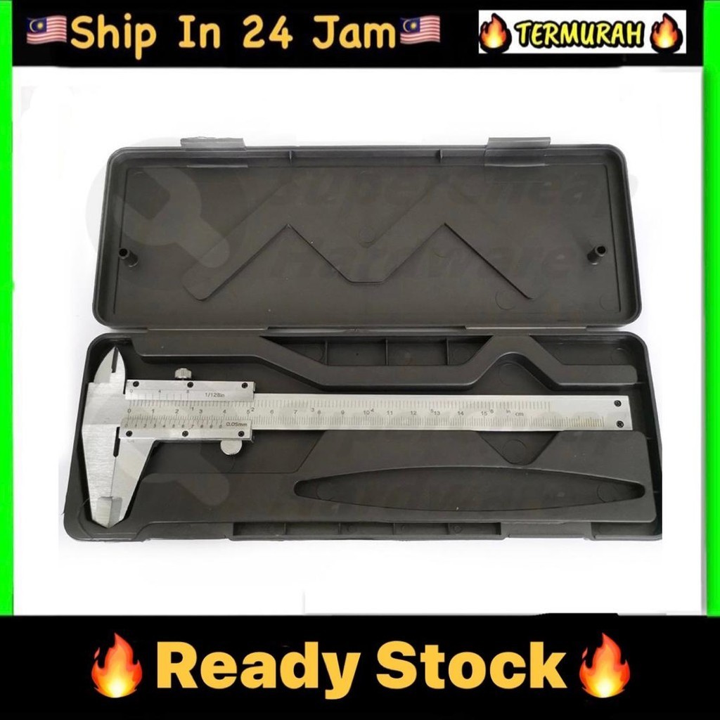 6" Steel Vernier Caliper Gauge Lockable Head 0-150mm 0.05mm Metal ...