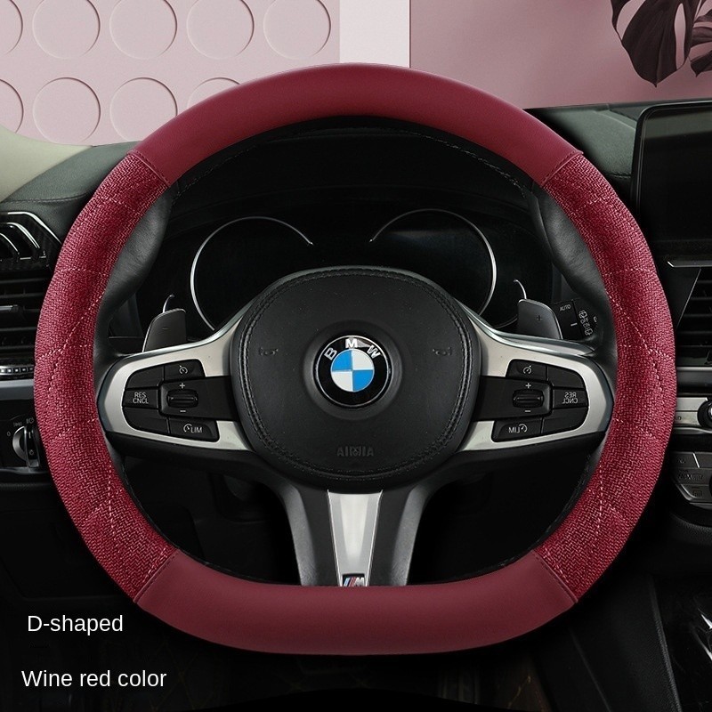 Classic Leather Waterproof Car Steering Wheel Cover Specific Car Models ...