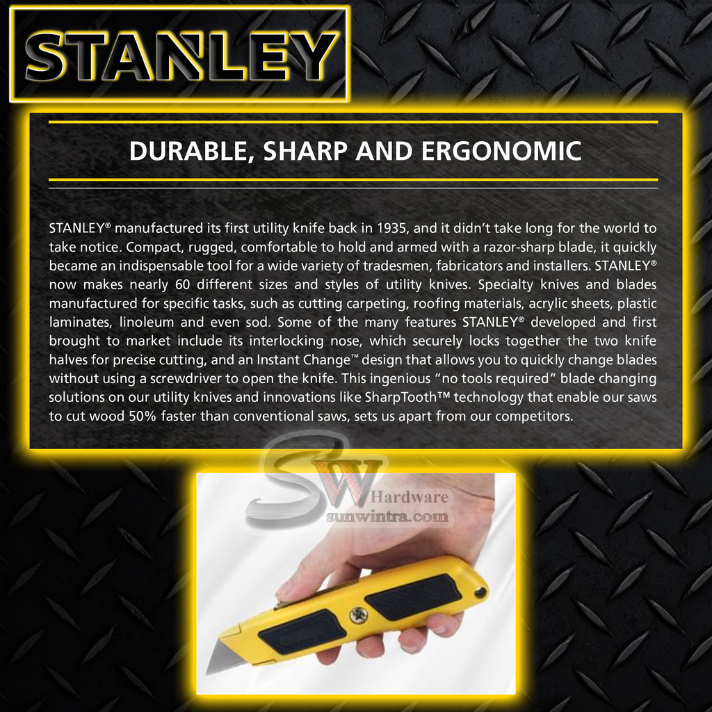 STANLEY DynaGrip Retractable Utility Knife STHT10779-8 COME WITH 3 ...