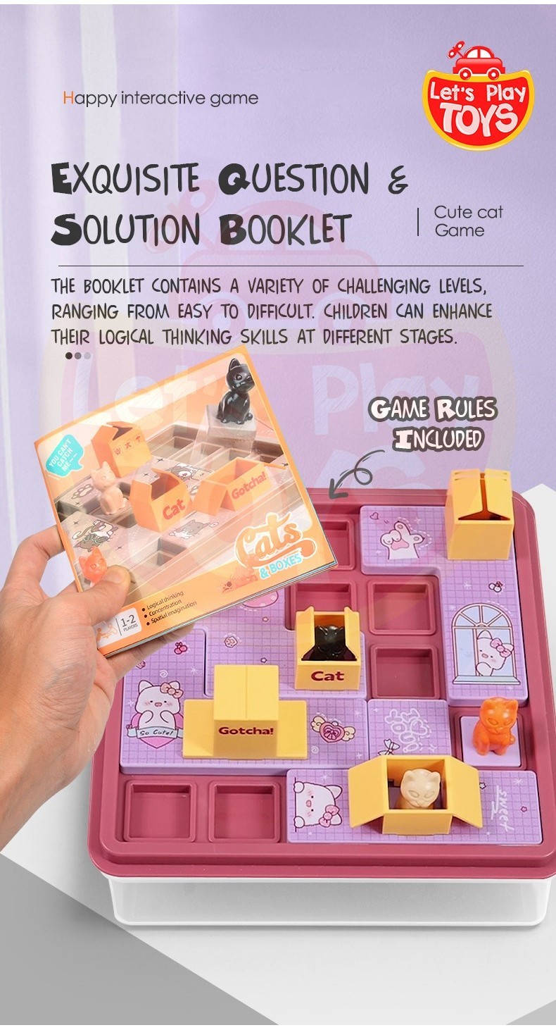 Cats & Boxes Travel Puzzle Game Smart Games with Solution IQ Training ...