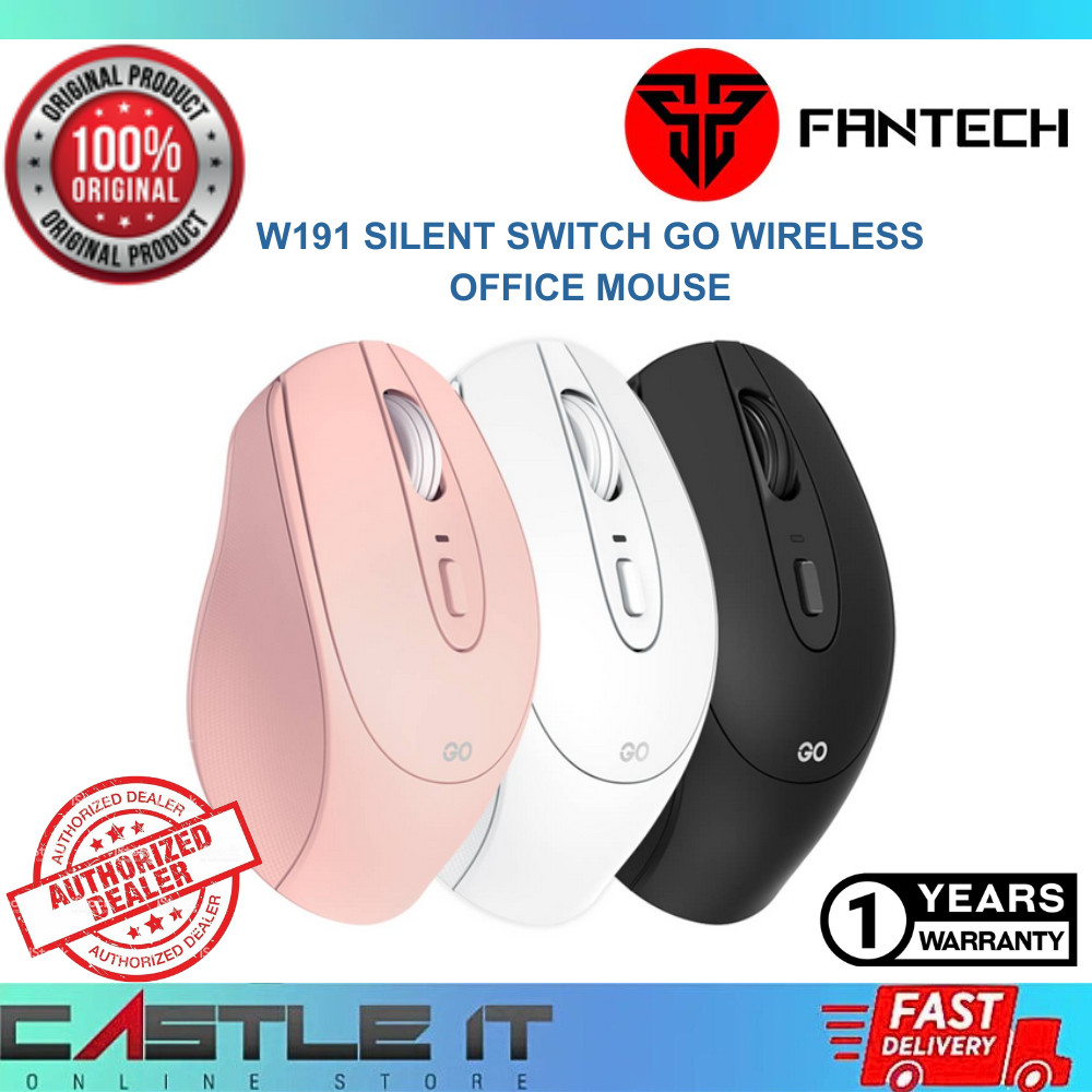 Fantech W191 GO Wireless Mouse Mice for OFFICE BLACK / PINK / WHITE 1600DPI 2.4GHZ SILENT Switch ...