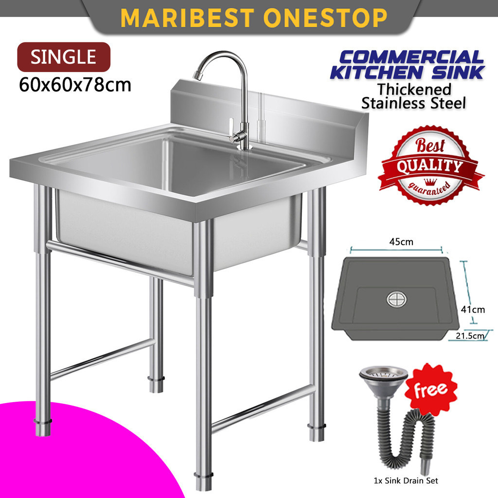 Stainless Steel Kitchen Sink With Sink Stand Sinki Dapur Besi Dengan ...
