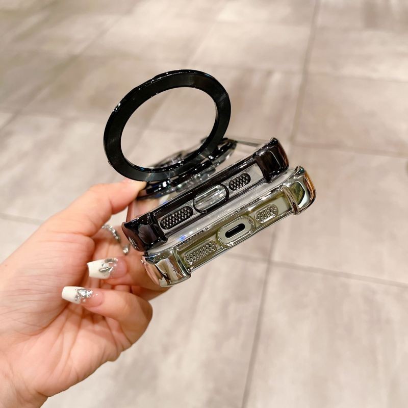 luxury Transparent Magnetic Grips Case For Iphone 15 Pro Max 14 13 12 ...