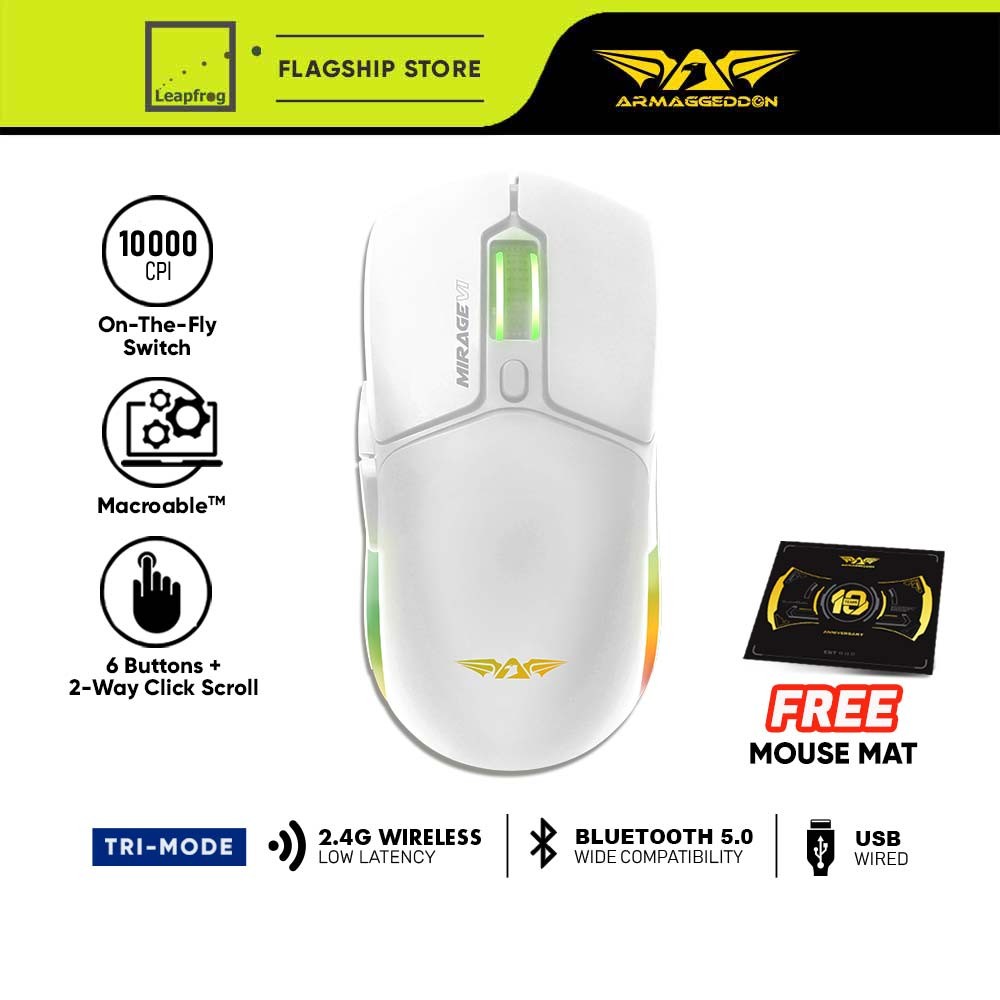 Armaggeddon Mirage VI Bluetooth 5.0 Wireless 2.4G Rechargeable 10000 ...