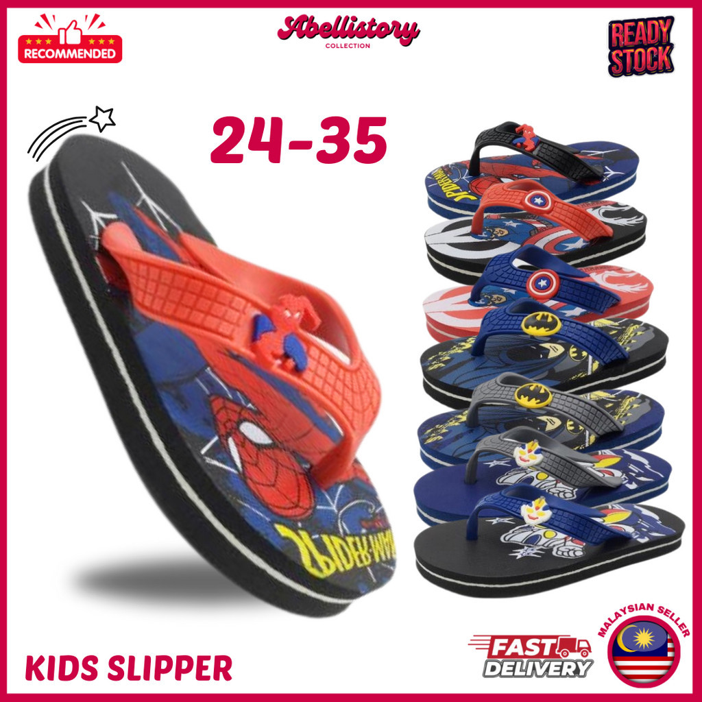 {ABELLIstory} Boy's Cartoon Kids Slippers Hero Cute Slipper | Kasut ...