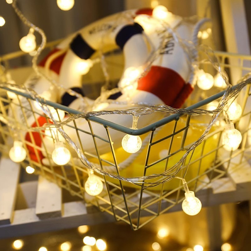 40 LED Little White Ball Light Hari Raya LED Light Strings Outdoor ...