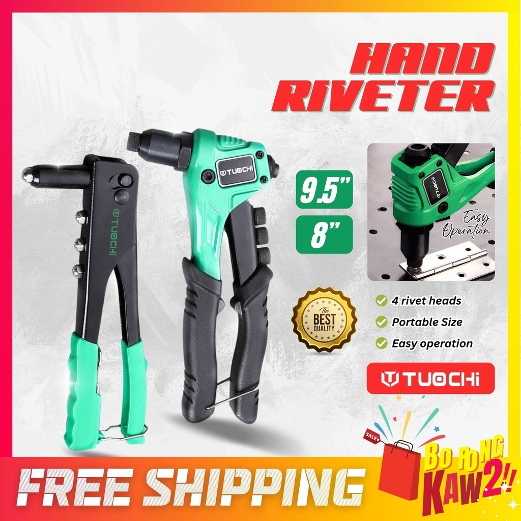 Manual Hand Riveter Gun with Rivet Head 2.4mm / 3.2mm / 4mm / 4.8mm ...