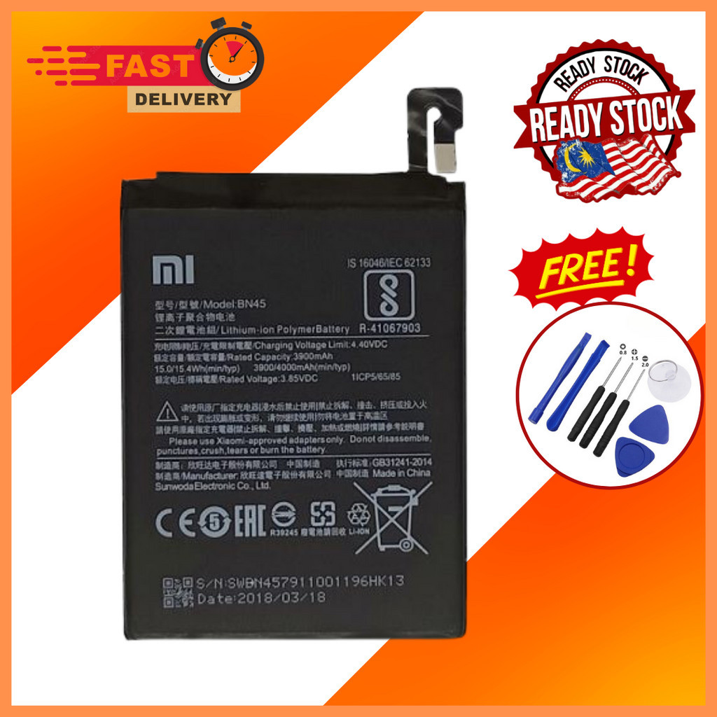 Compatible For Redmi Note 5 / Redmi Note 5 Pro (BN45) Battery Bateri ...