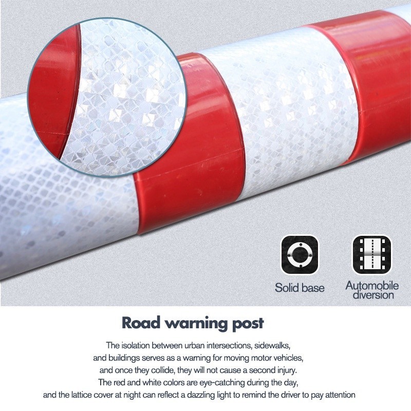 PU/PE Flexible Safety Warning Post Plastic Traffic Elastic Pole 75CM ...
