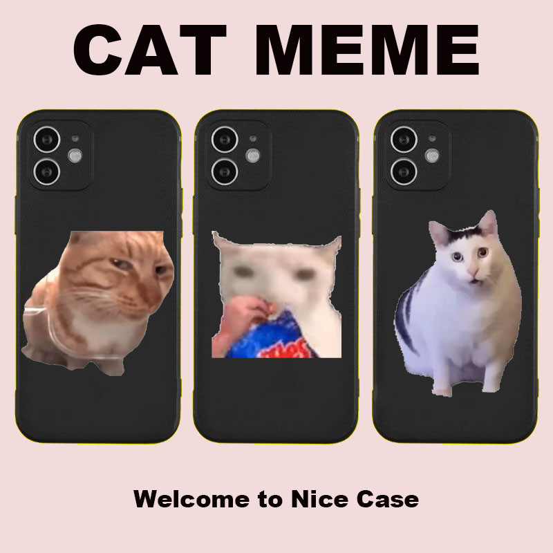 Cat Meme Casing For iPhone 15 14 Plus 13 12 Mini 11 Pro Max XR XS Max X ...