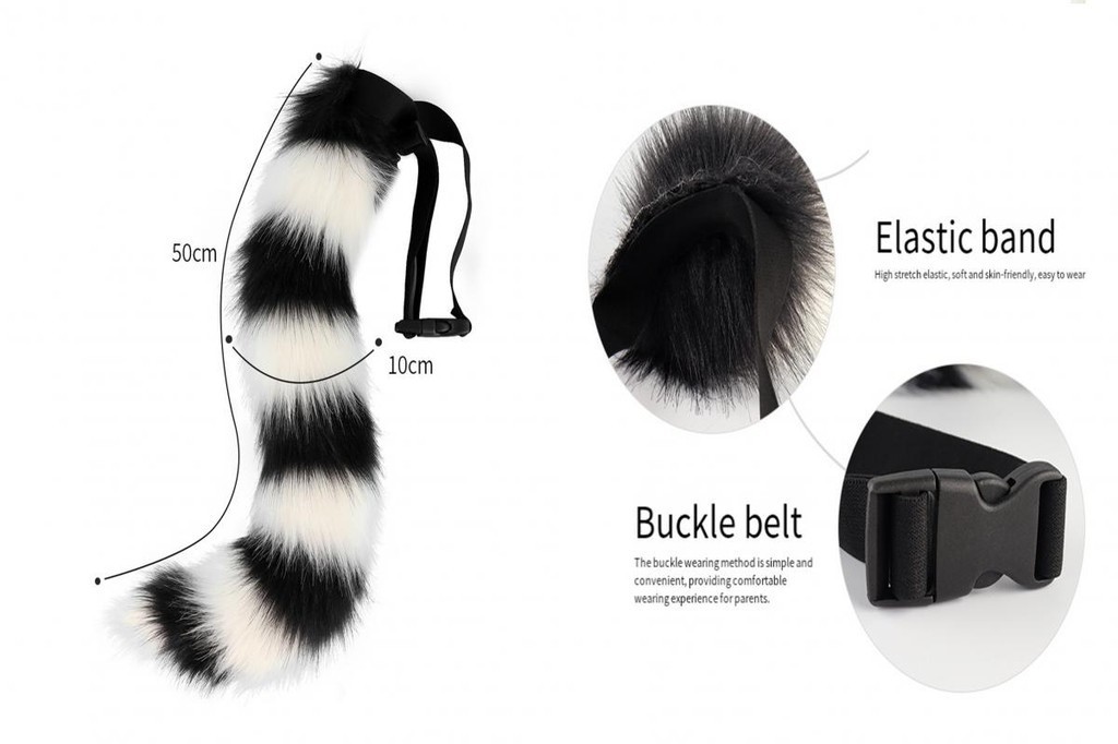 TRD Dress-up Artificial Tail Adjustable Waist Circumference Fake Fox ...