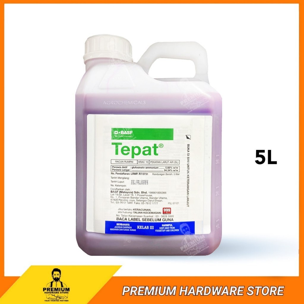 BASF Tepat 5 Liter Glufosinate Ammonium 5.66% Racun Rumput Kerbau ...