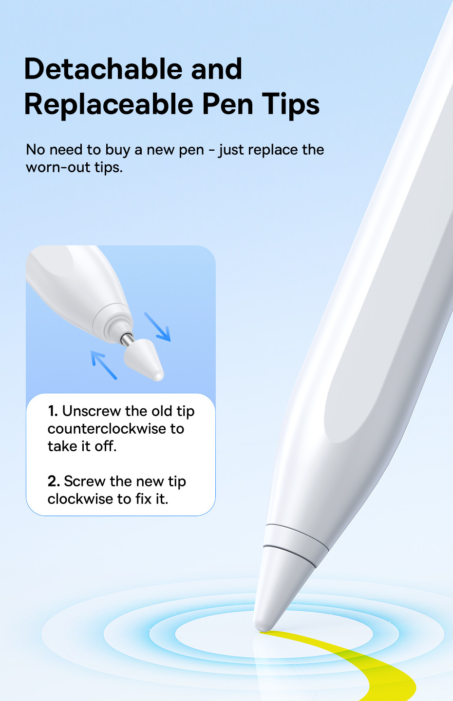 Baseus Magnetic Bluetooth Stylus Pen for iPad Pro Air 4 Air 5 2021-2024 ...