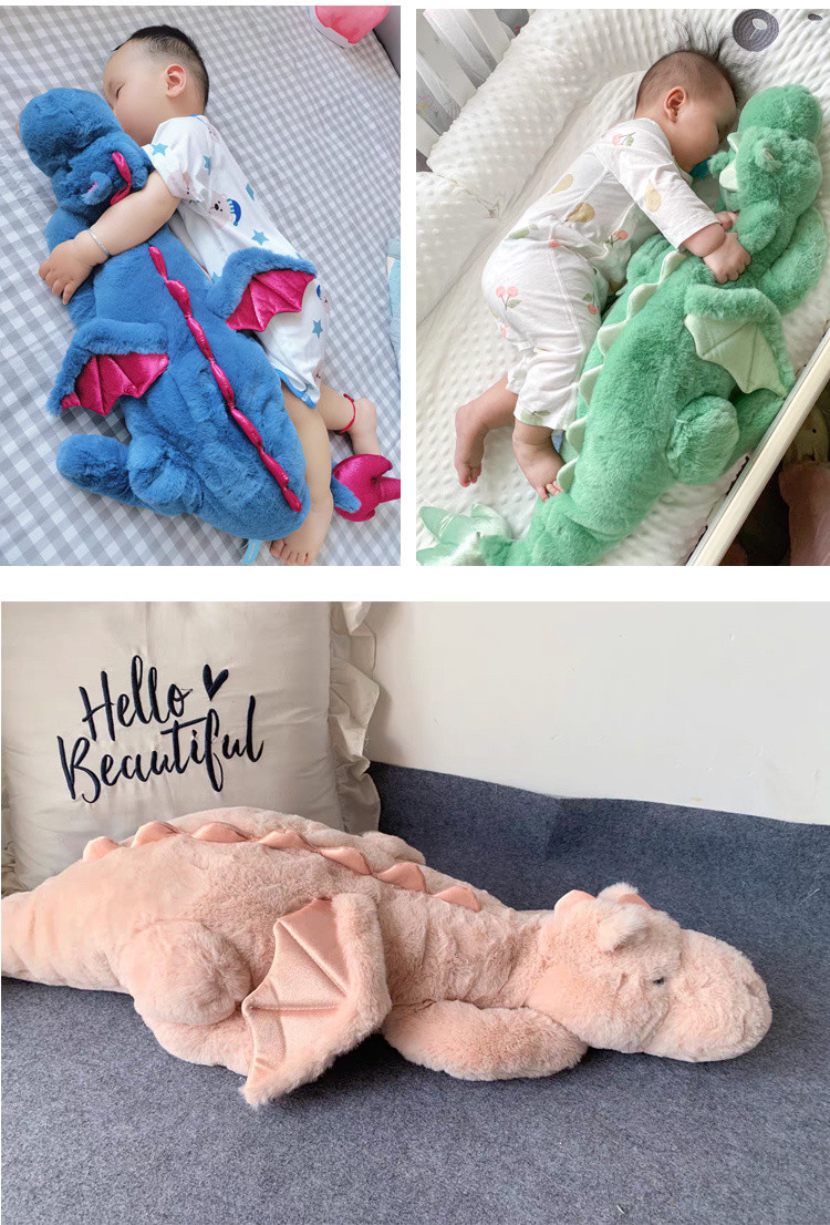 70/90/110/130cm Large Flying Dragon Plush Toy Hug Sleeping Snow Dragon ...