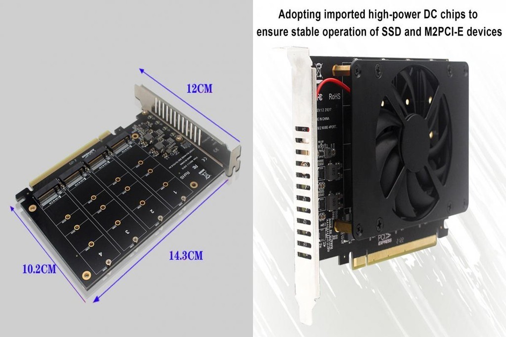 COOD High-performance and Stable 4-disk Ssd Array Card Motherboard Pcie ...